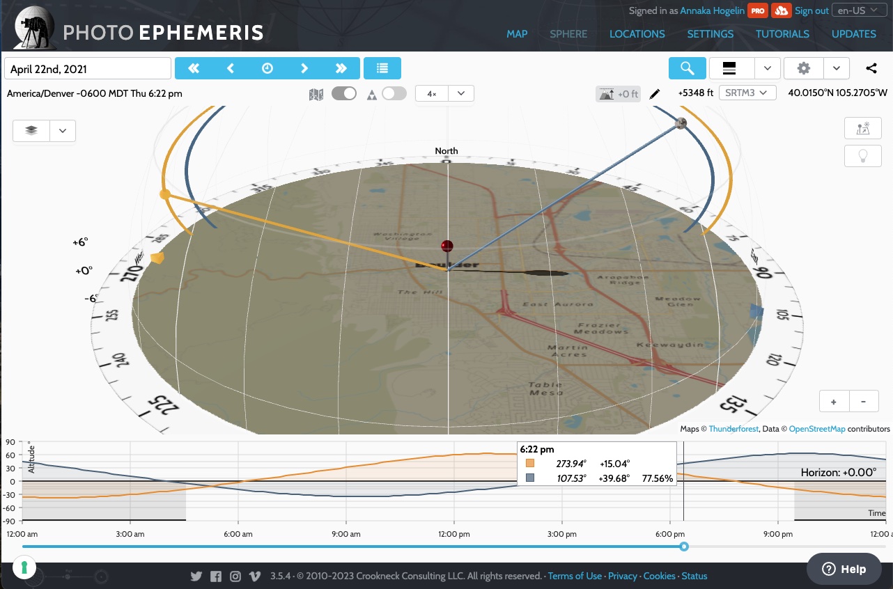 Using Photo Ephemeris Web, Part 9: Maps and Terrain in the 3D Celestial ...