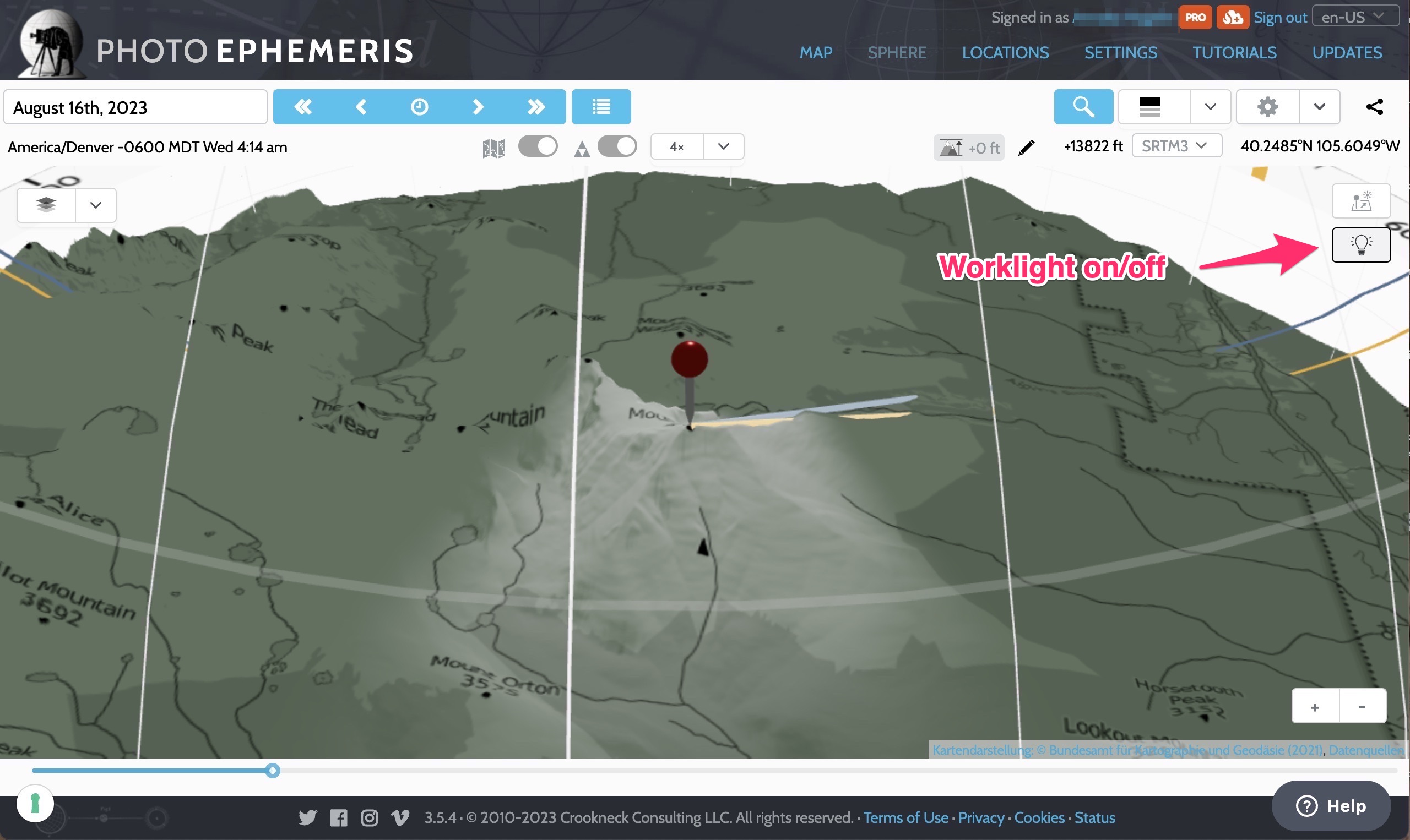 Using Photo Ephemeris Web, Part 9: Maps and Terrain in the 3D Celestial ...